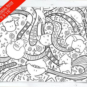 Giant Coloring Poster / Creative Coloring Page / Large Coloring for ...