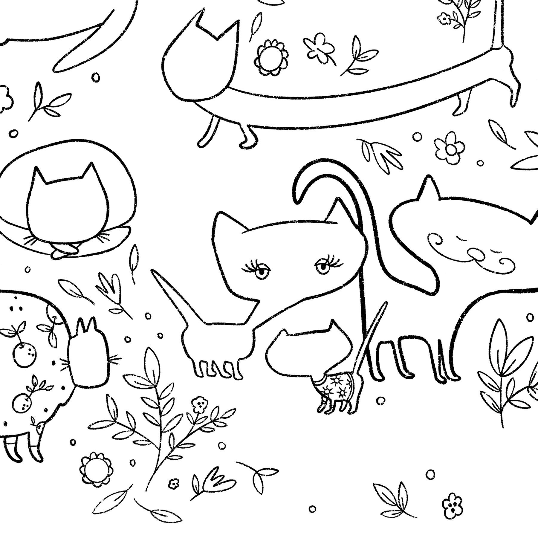 Giant Coloring Poster / Cat Coloring / Creative Coloring Page / Large ...