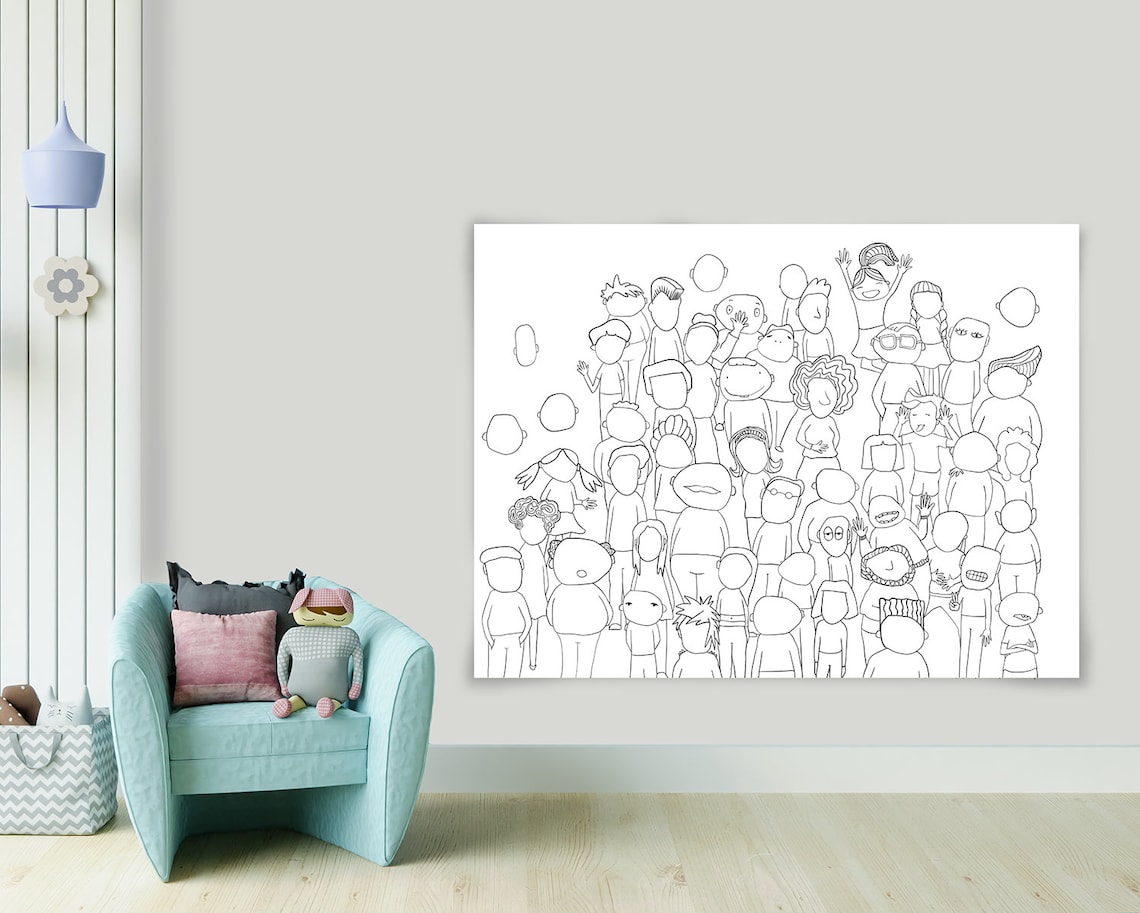 Giant Coloring Poster / Creative Coloring Page / Large Coloring for ...