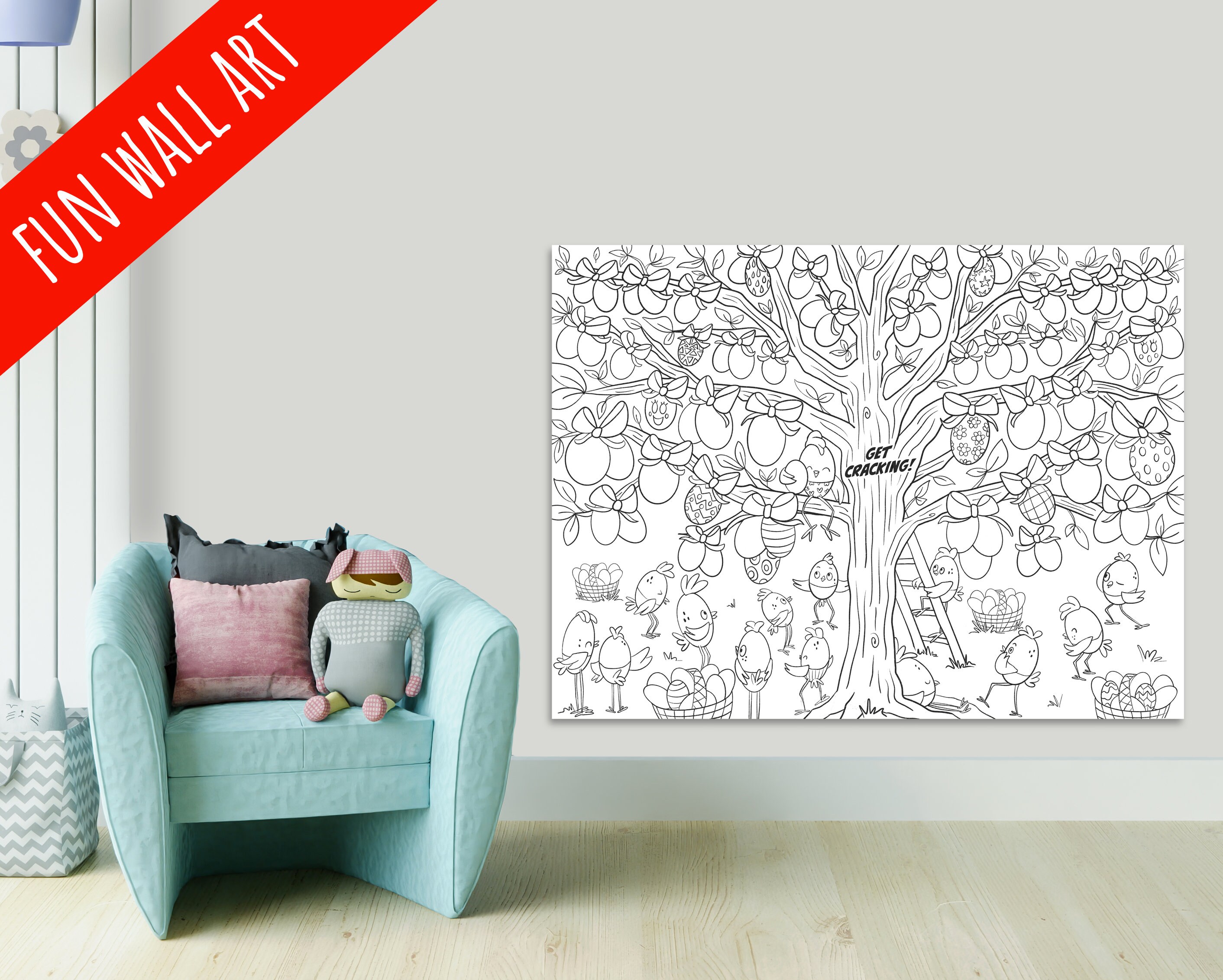 Giant Coloring Poster / Easter Coloring / Creative Coloring Page ...