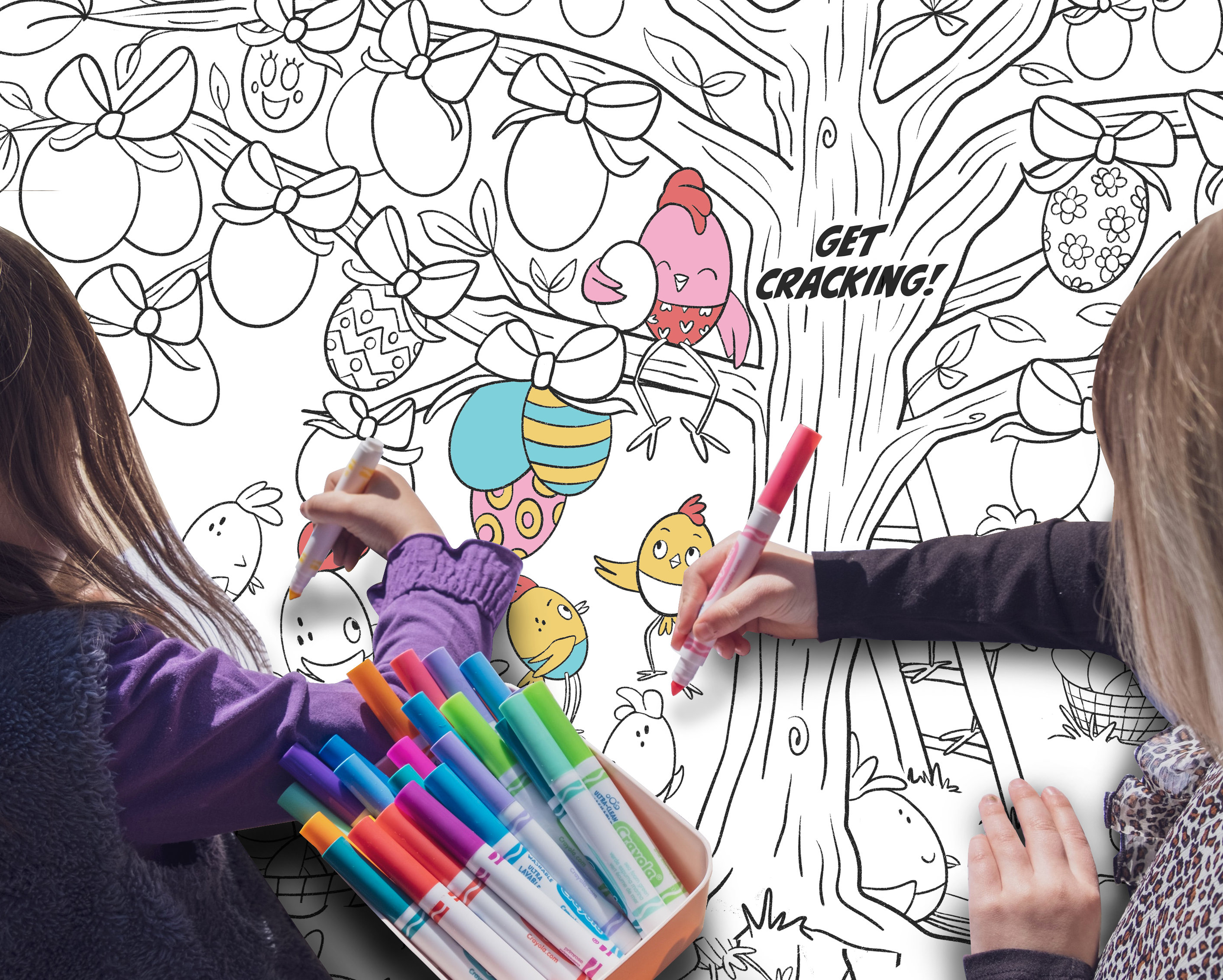 Giant Coloring Poster / Easter Coloring / Creative Coloring Page ...