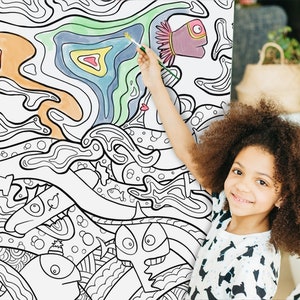Giant Coloring Poster / Monster Coloring / Creative Coloring Page ...