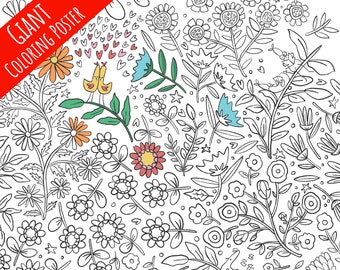 Giant Coloring Poster / Fish Coloring / Creative Coloring Page / Large ...