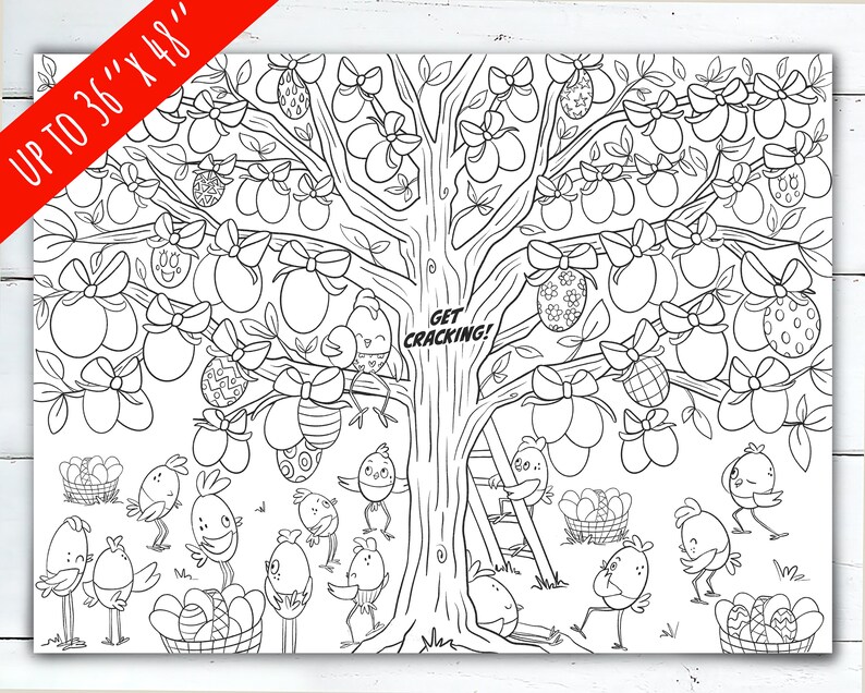 Giant Coloring Poster / Easter Coloring / Creative Coloring Page ...