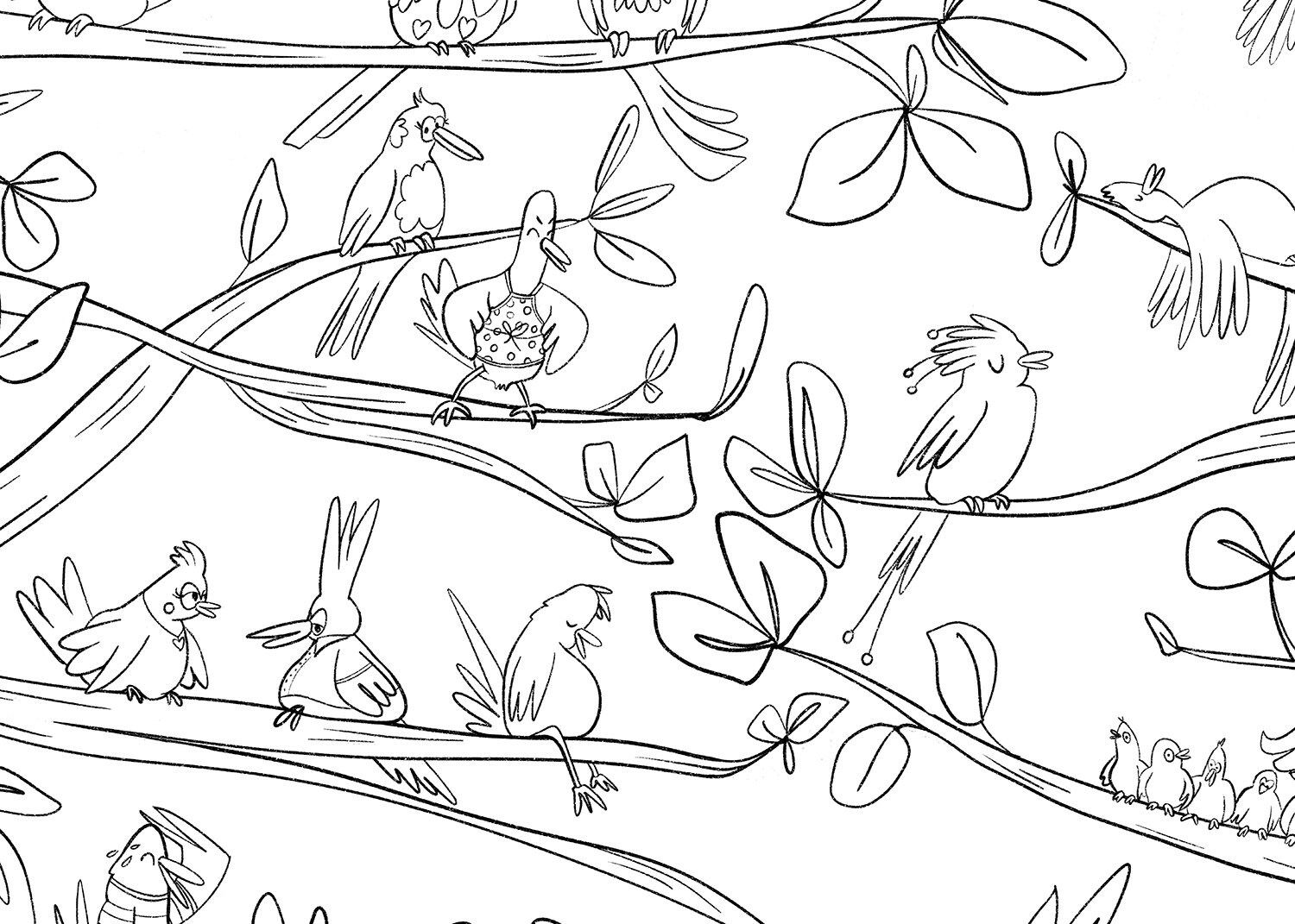 Giant Coloring Poster / Bird Coloring / Creative Coloring Page / Large ...