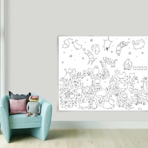 Giant Coloring Poster / Cat Coloring / Creative Coloring Page / Large ...