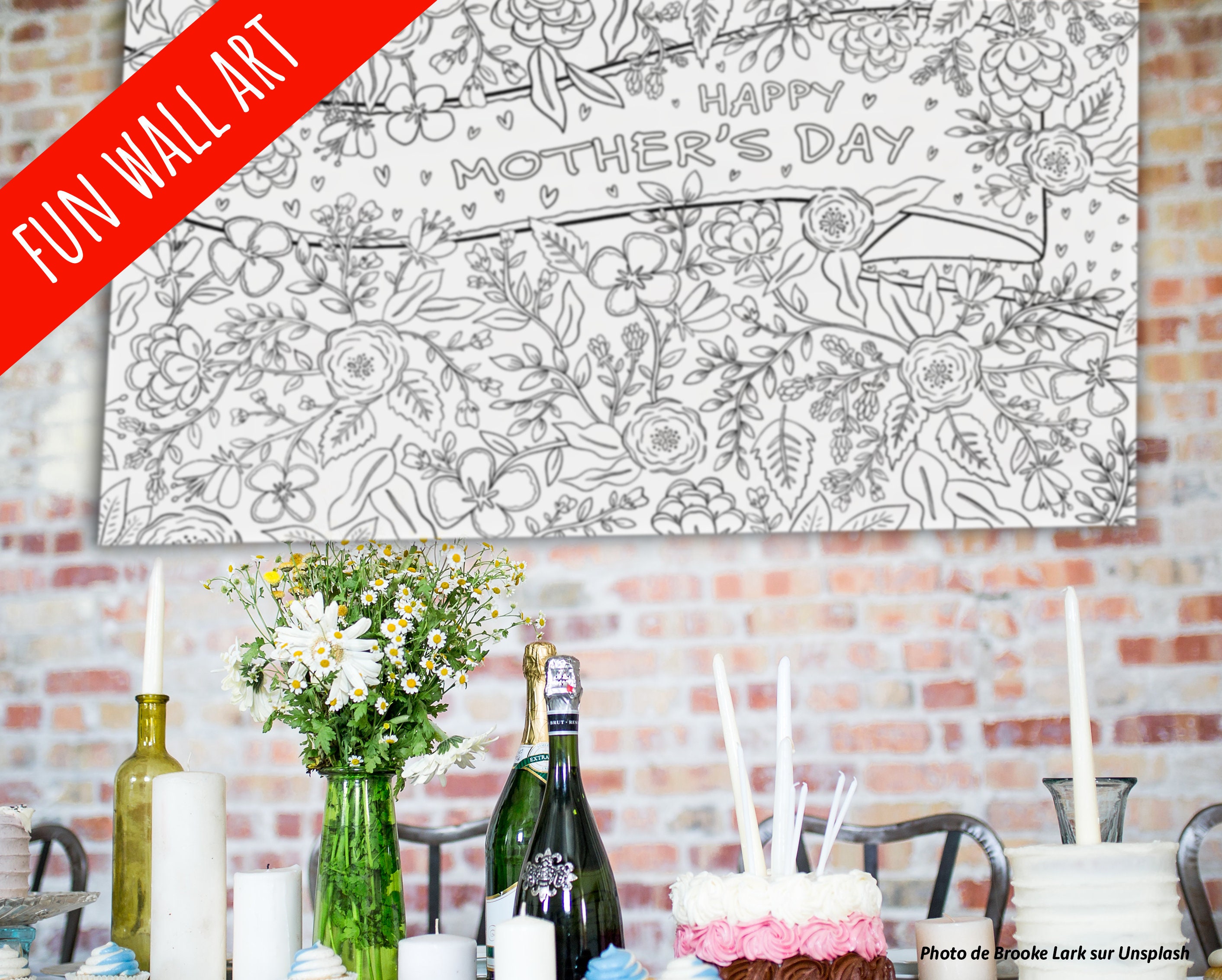 Personalized Coloring Poster / Flowers Coloring / Custom Message ...
