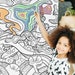 Giant Coloring Poster / Cat Coloring / Creative Coloring Page / Large ...