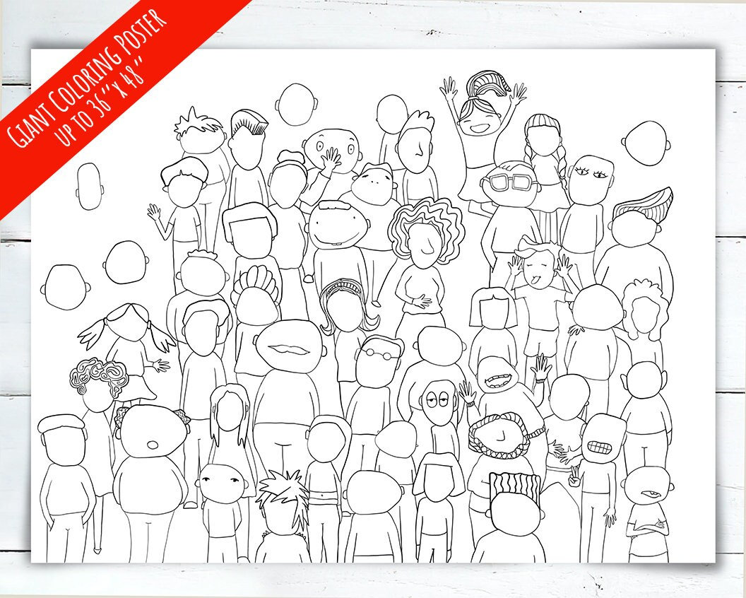 Giant Coloring Poster / Creative Coloring Page / Large Coloring for ...