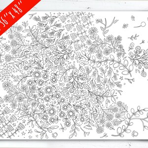 Giant Coloring Poster / Flowers Coloring / Creative Coloring Page ...