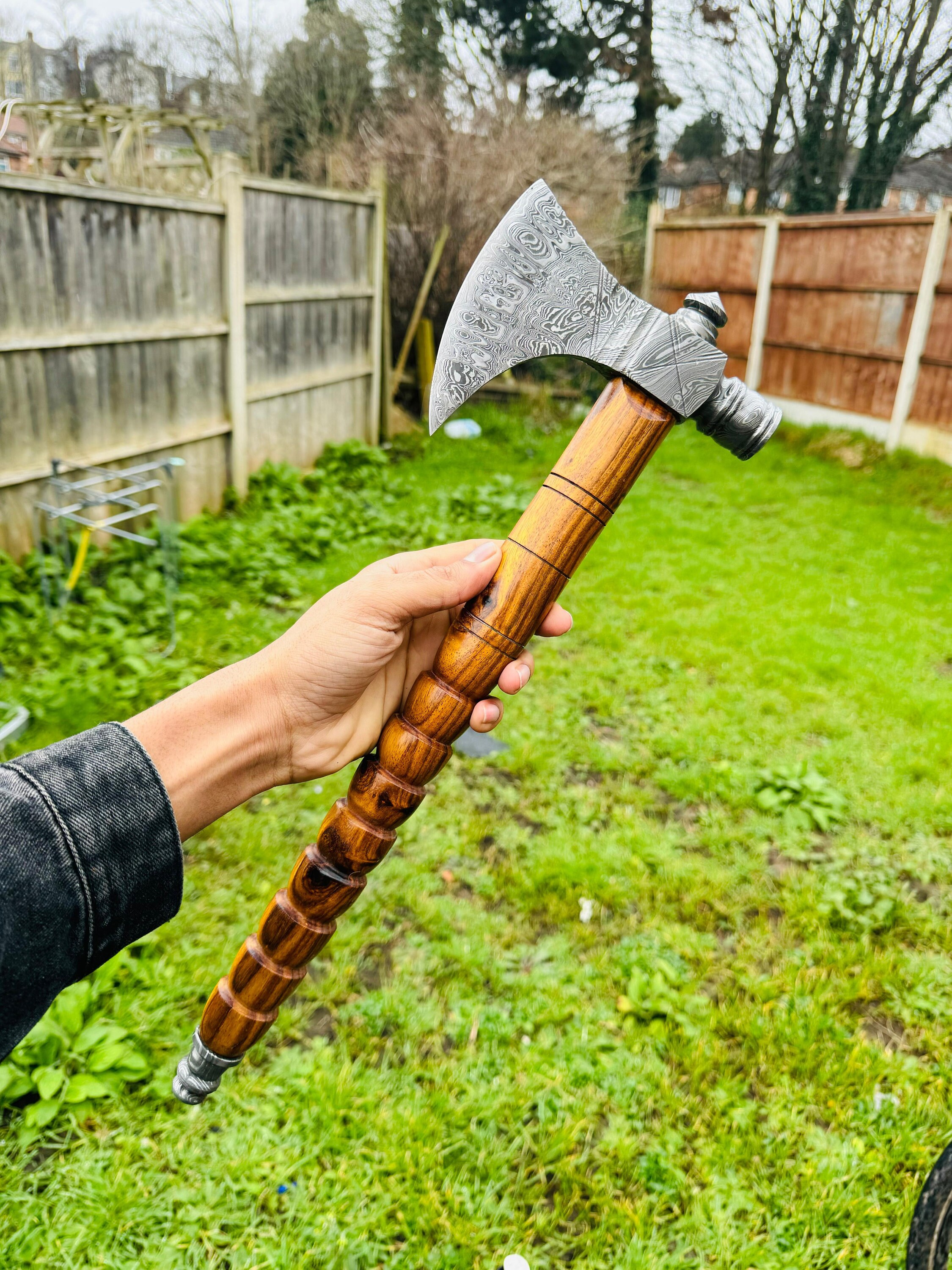 Tomahawk Axe, Damascus Steel Beautiful Bushcraft Axe, Damascus Steel ...