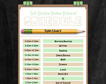 Editable Home School Daily Planner, Editable & Fun Daily Schedule ...