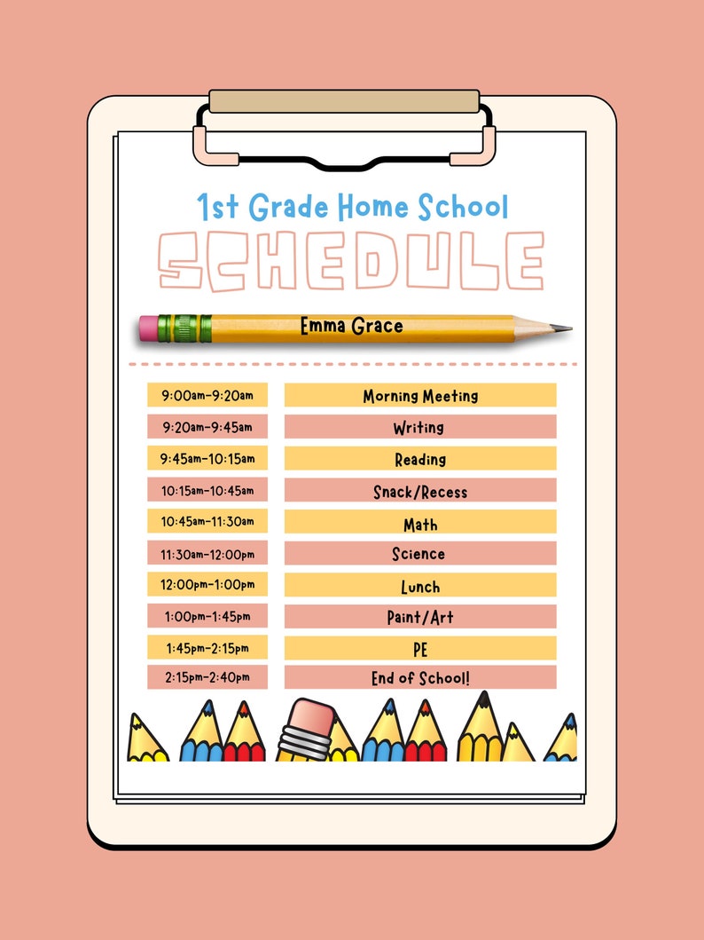 Editable Home School Daily Planner, Editable & Fun Daily Schedule ...