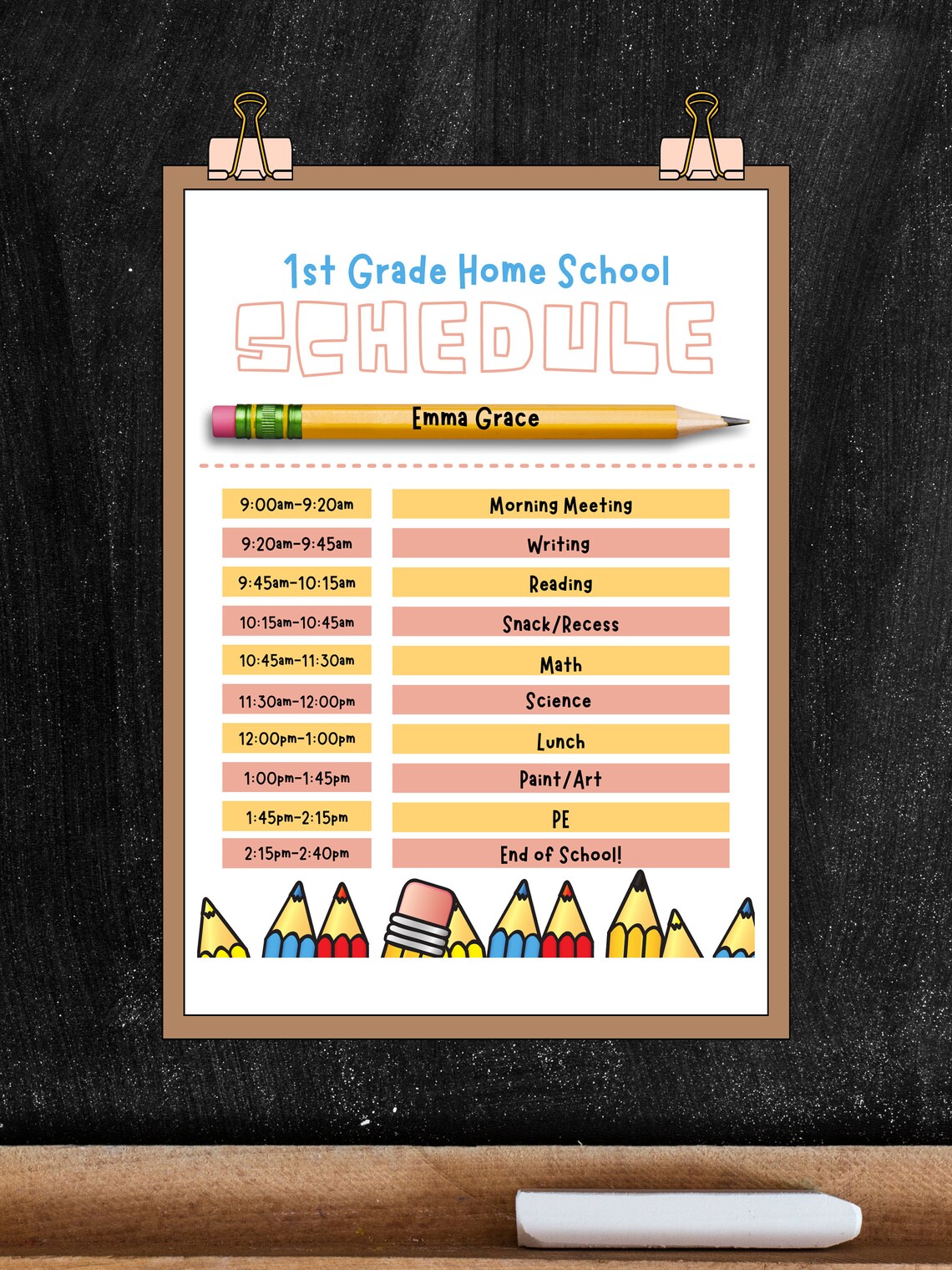 Editable Home School Daily Planner, Editable & Fun Daily Schedule ...