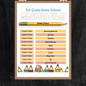 Editable Home School Daily Planner, Editable & Fun Daily Schedule ...