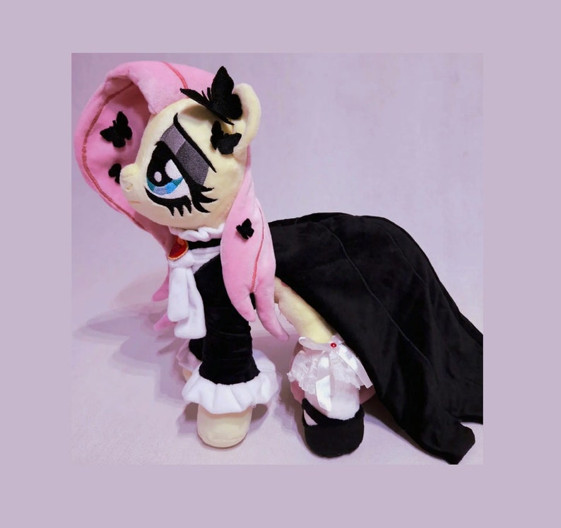 Fluttershy Goth My Little Pony Plush Handmade Plush Pony - Etsy