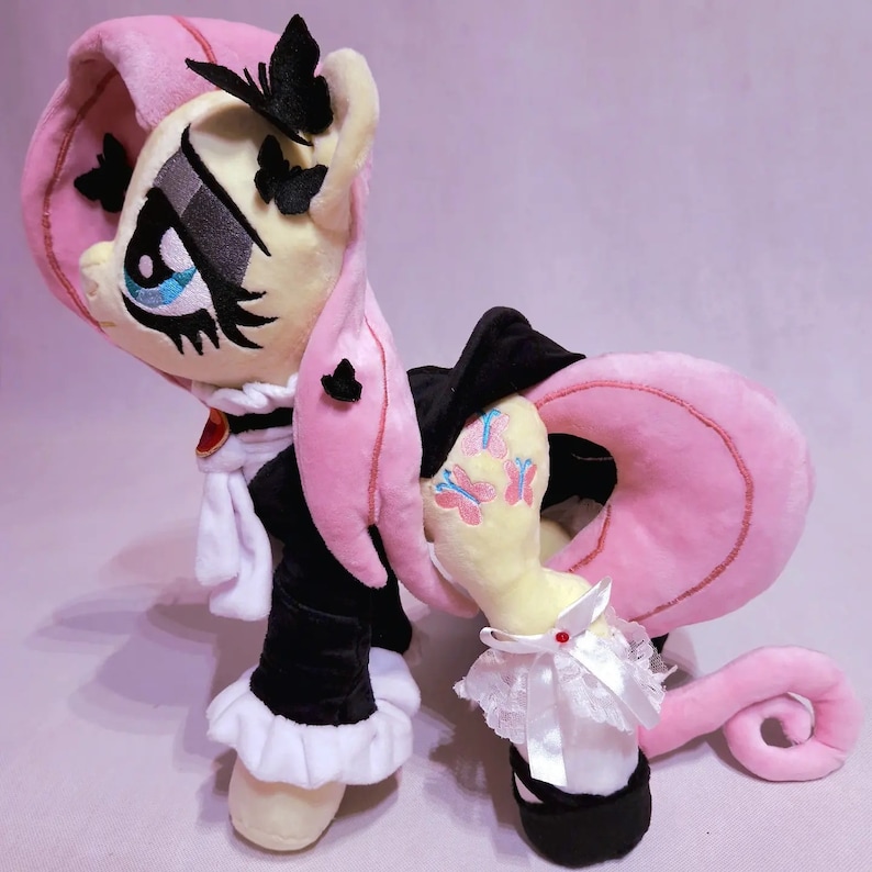 Fluttershy Goth My Little Pony Plush Handmade Plush Pony - Etsy