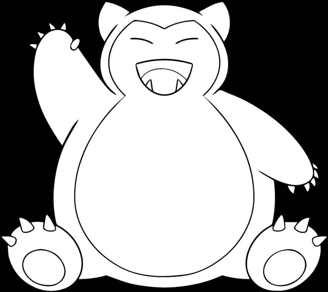 Snorlax Vector Svg Eps Png Ai Outline Cricut - Etsy