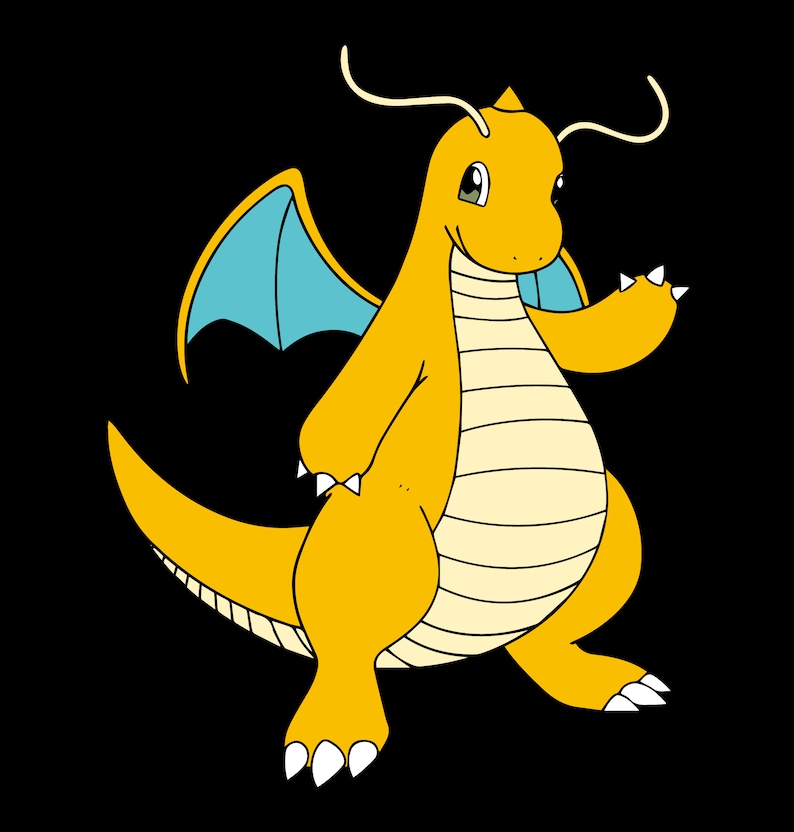 Dragonite Vector Svg Eps Png Ai Outline Cricut - Etsy Australia