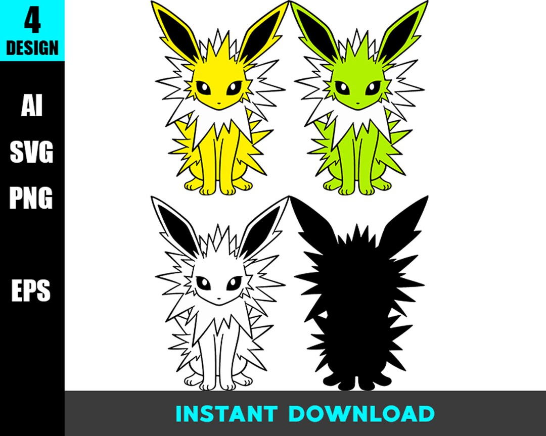 Jolteon Vector Svg Eps Png Ai Outline Cricut - Etsy