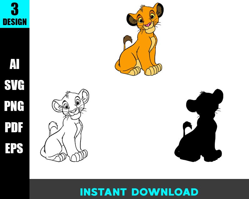 Vector Simba / Svg / Eps / Png / Ai / Esquema / Cricut - Etsy México