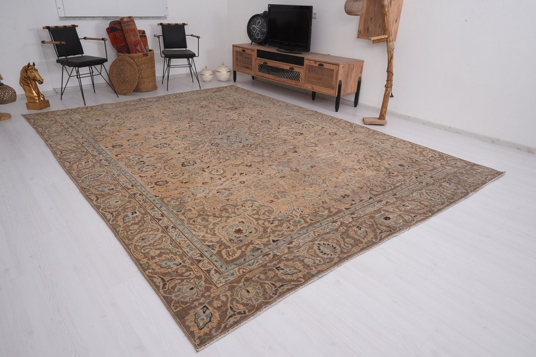 9x12 Rug, Oversize Oushak Rug, Vintage Rug, 9x12 Turkish Rug, Large ...