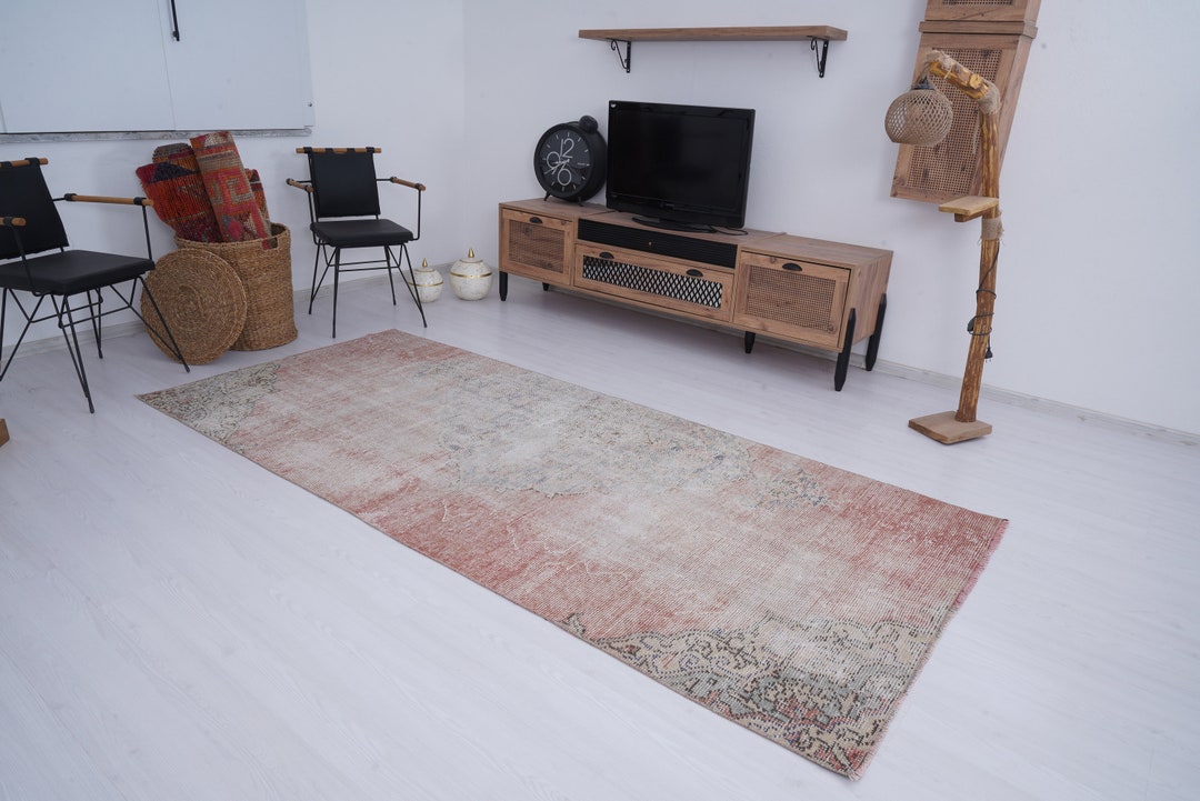 4x9 Runner, Vintage Runner Rug, Turkish Runner Rug, Oushak Rug 4x9 ...