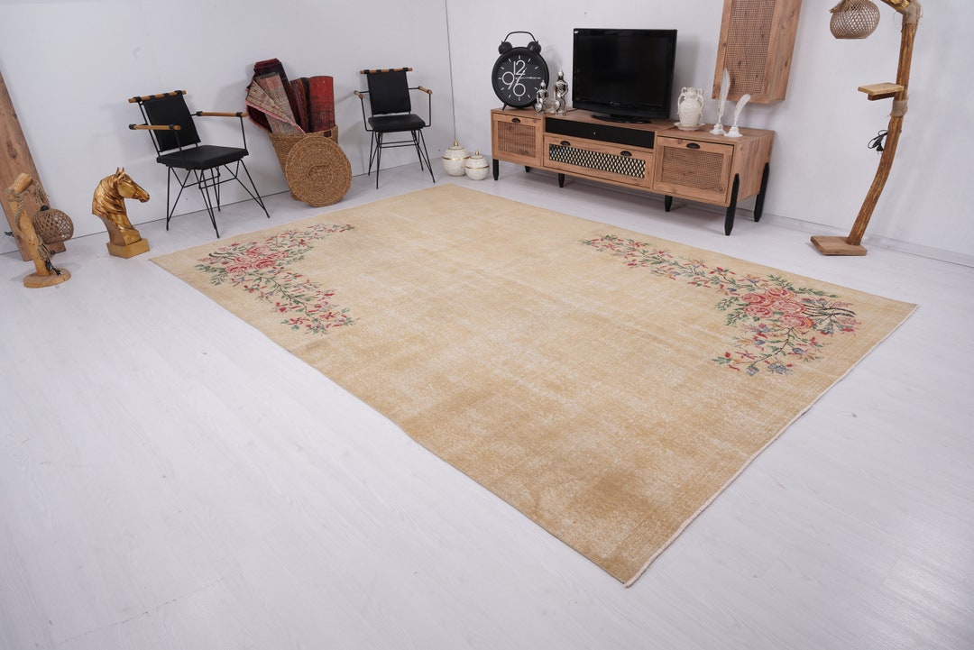7x11 Rug, Antique Rug, Turkish Rug, Vintage Rug 7x11, Neutral Rug ...