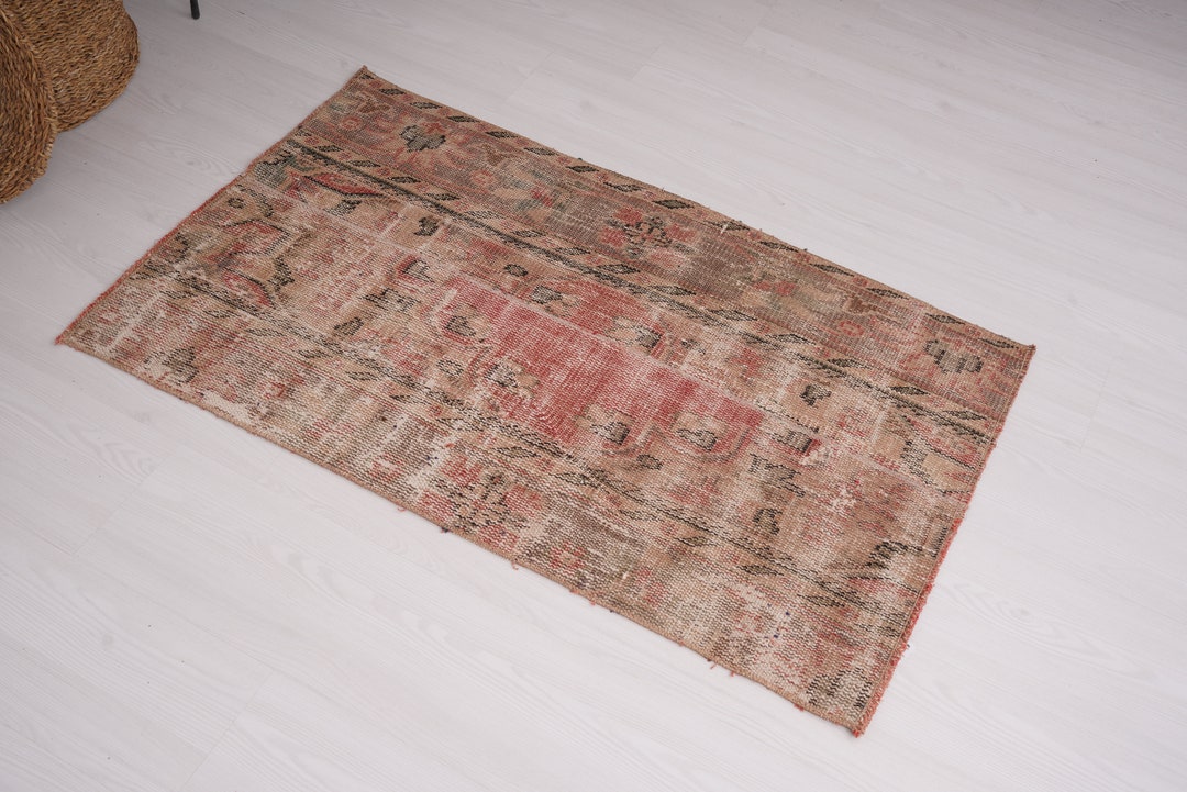 2x4 Rug, Vintage Small Rug, Small Turkish Rug, Small Oushak Rug, Door ...