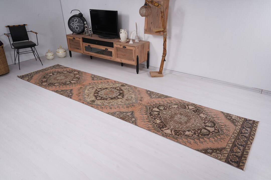 3x13 Runner, Vintage Runner, Oushak Runner, Long Rug, Hallway Runner ...