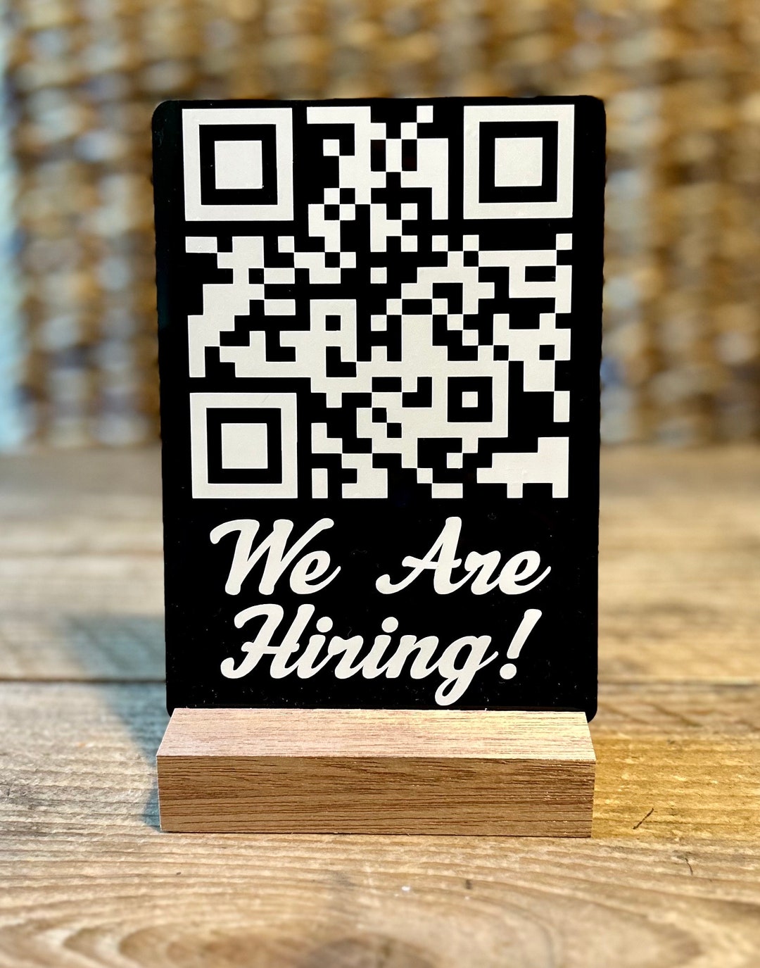 QR Code Acrylic Sign and Stand | Business Sign | Fully Customisable ...