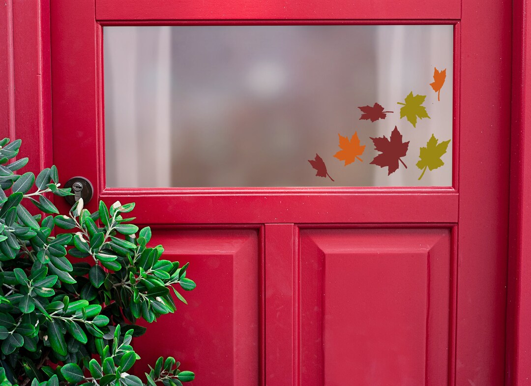 Autumn Leaves Window Sticker Set X 7 - Fall Leaves Decal Set - Autumn ...