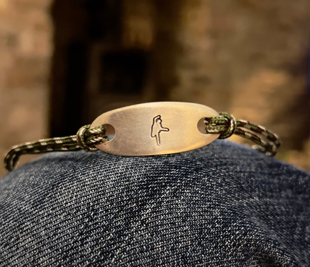 Springsteen Hand Stamped Pewter Slip Cord Bracelet - Etsy