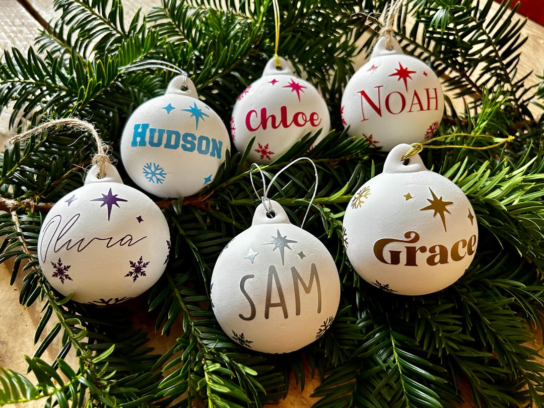 Custom Christmas Bauble Fully Personalised Choice of Fonts and Colours ...