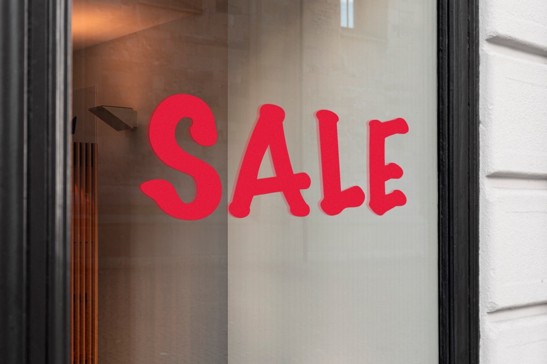 SALE SHOP SIGN - Vinyl Cling Sign - Re-usable - No Mess - Easy to Apply ...