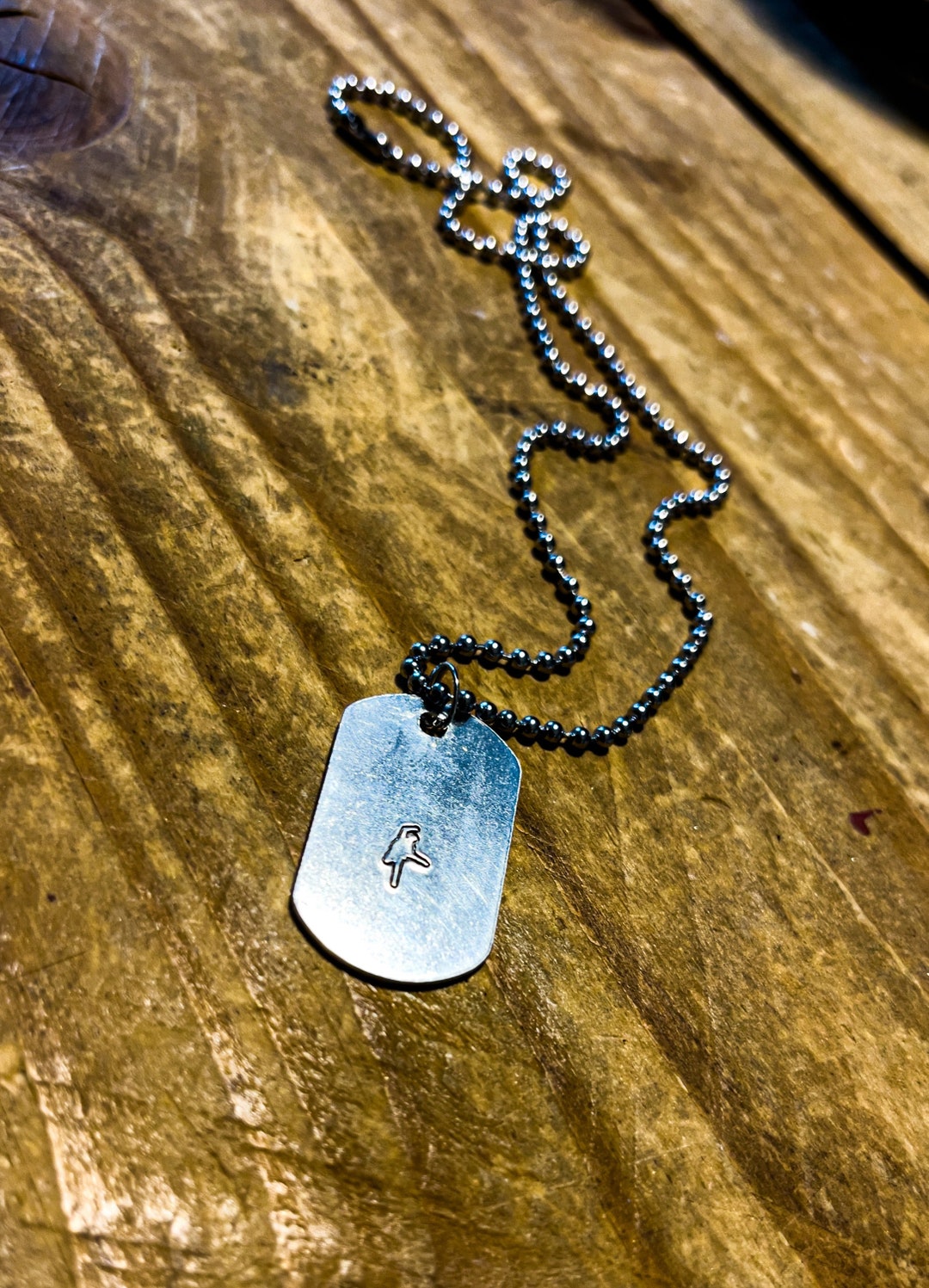 Springsteen Dog Tag Plectrum Necklace, Custom Made Hand Stamped ...
