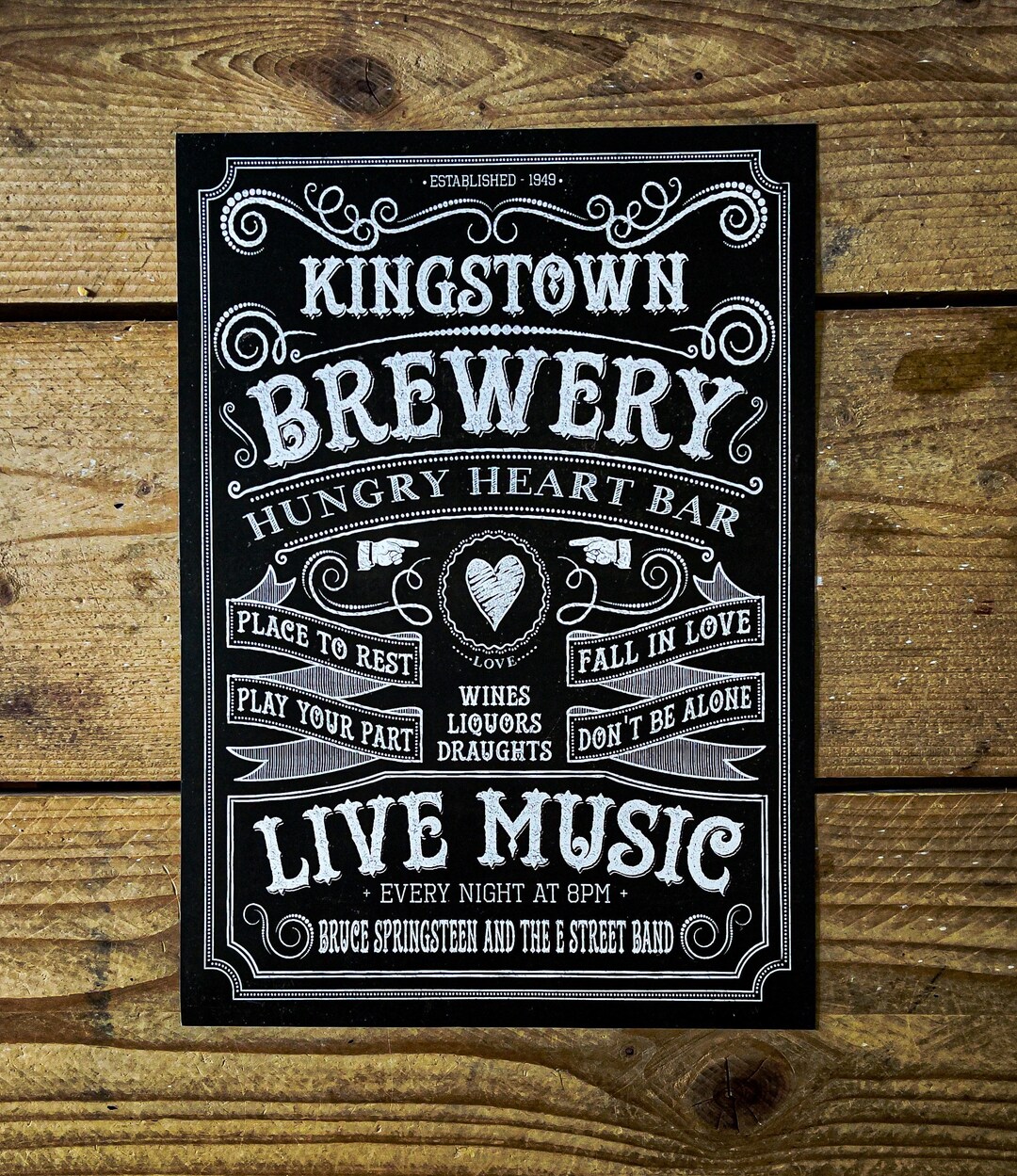 Springsteen’s Hungry Heart Song A3 Print | Bruce Springsteen Art | the ...