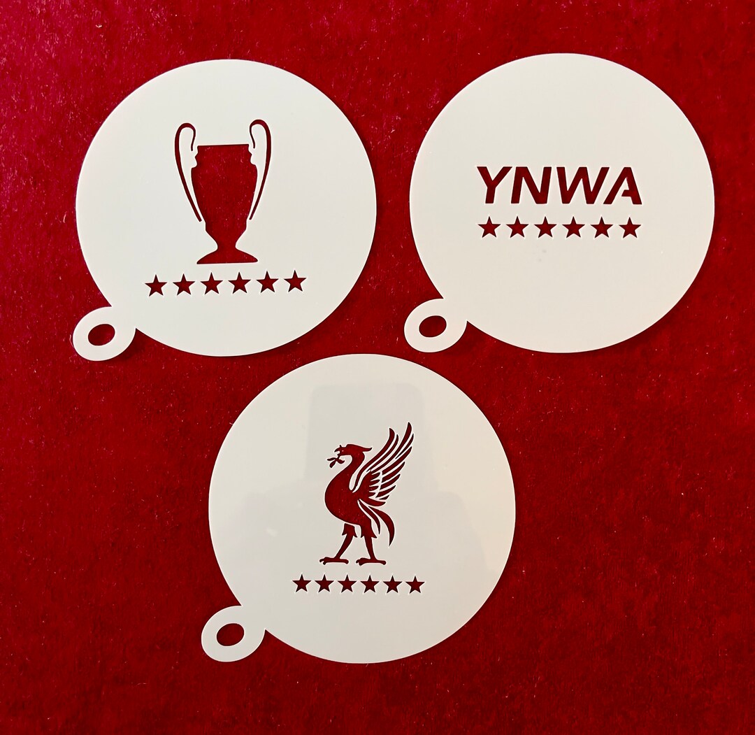 Liverpool FC Coffee Stencil, Cappuccino, Duster, LFC, Choice of 3 ...