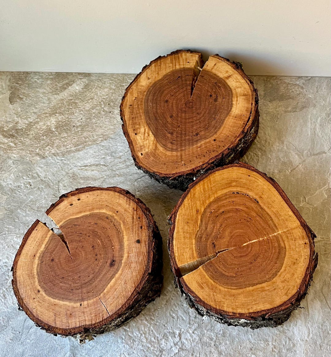 Wild Cherry Wood Cookie Slice 4-5in Diameter, Sanded on One Side. THICK ...