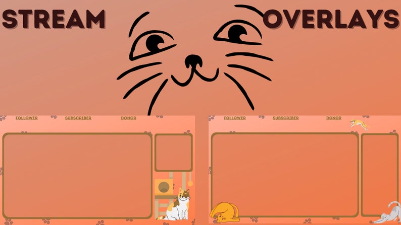 Cats Stream Overlay Theme Start, Brb, End Screen - Etsy