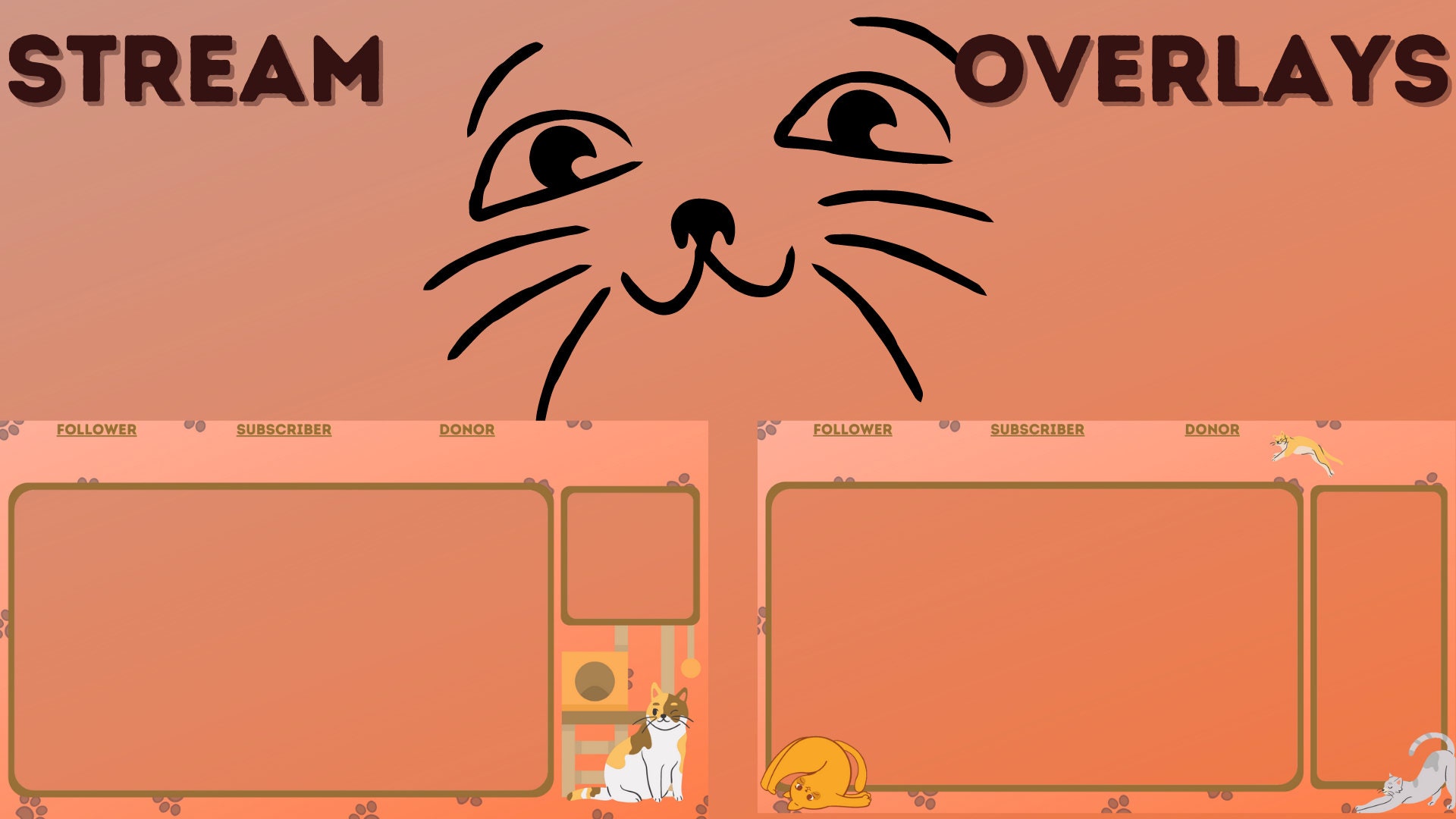 Cats Stream Overlay Theme Start, Brb, End Screen - Etsy