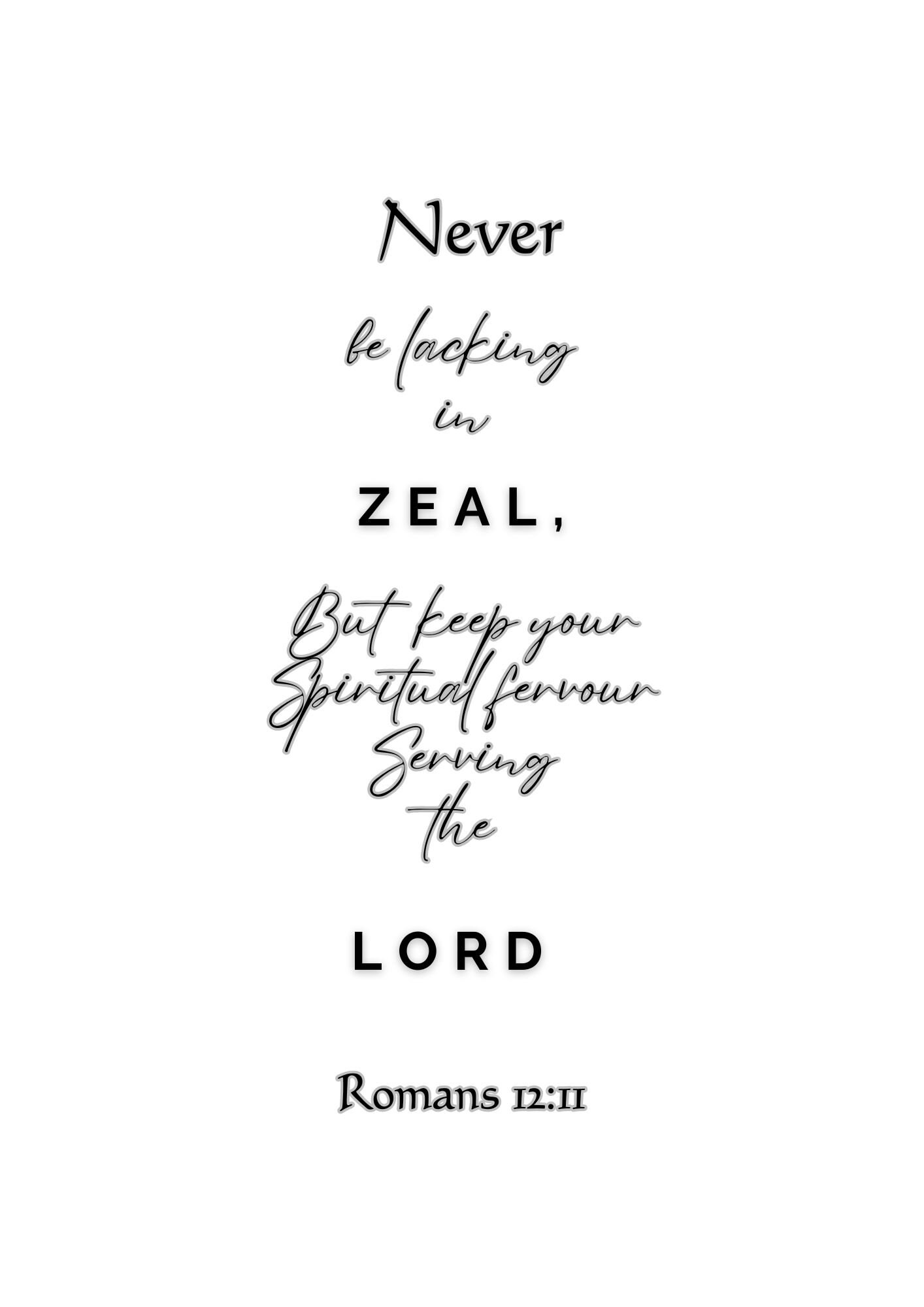 Romans 12:11 Digital Wall Art Encouraging Scripture Printable, Bible ...
