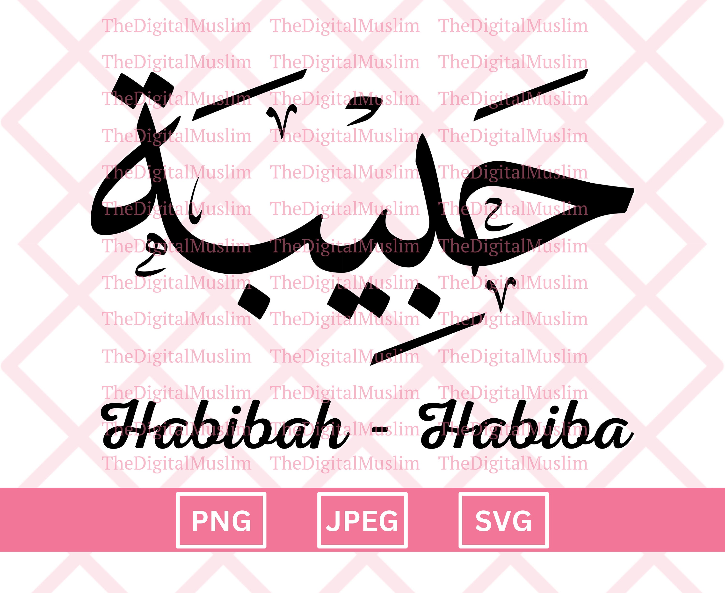 Arabic Calligraphy Name Habibah, Arabic Name Download, Custom Arabic ...