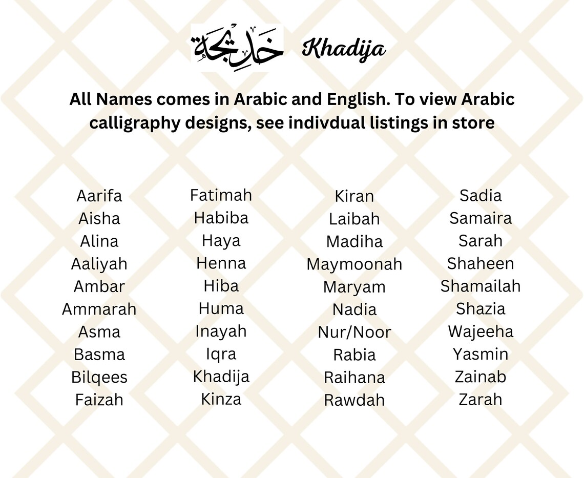 Arabic Calligraphy Name Bundle, Arabic Name Download, Custom Arabic ...