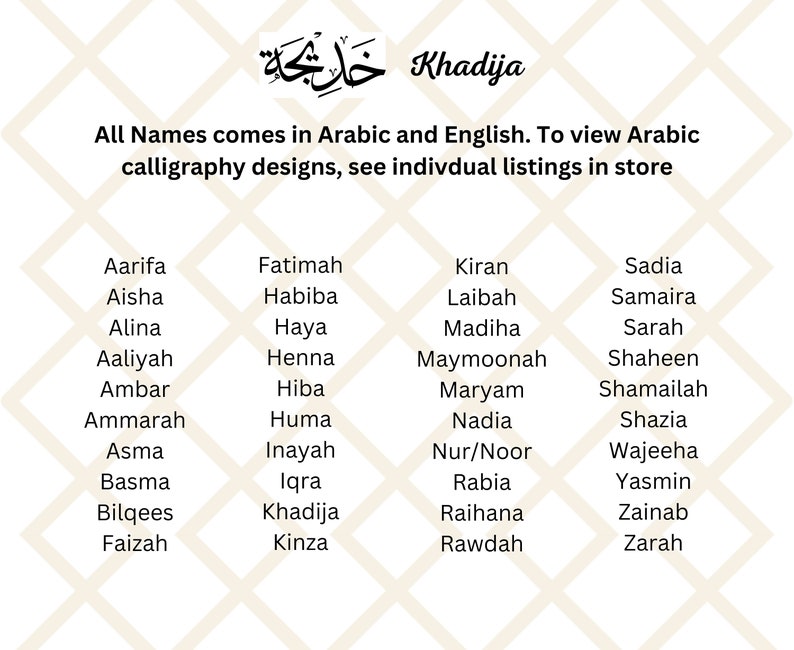 Arabic Calligraphy Name Bundle, Arabic Name Download, Custom Arabic ...