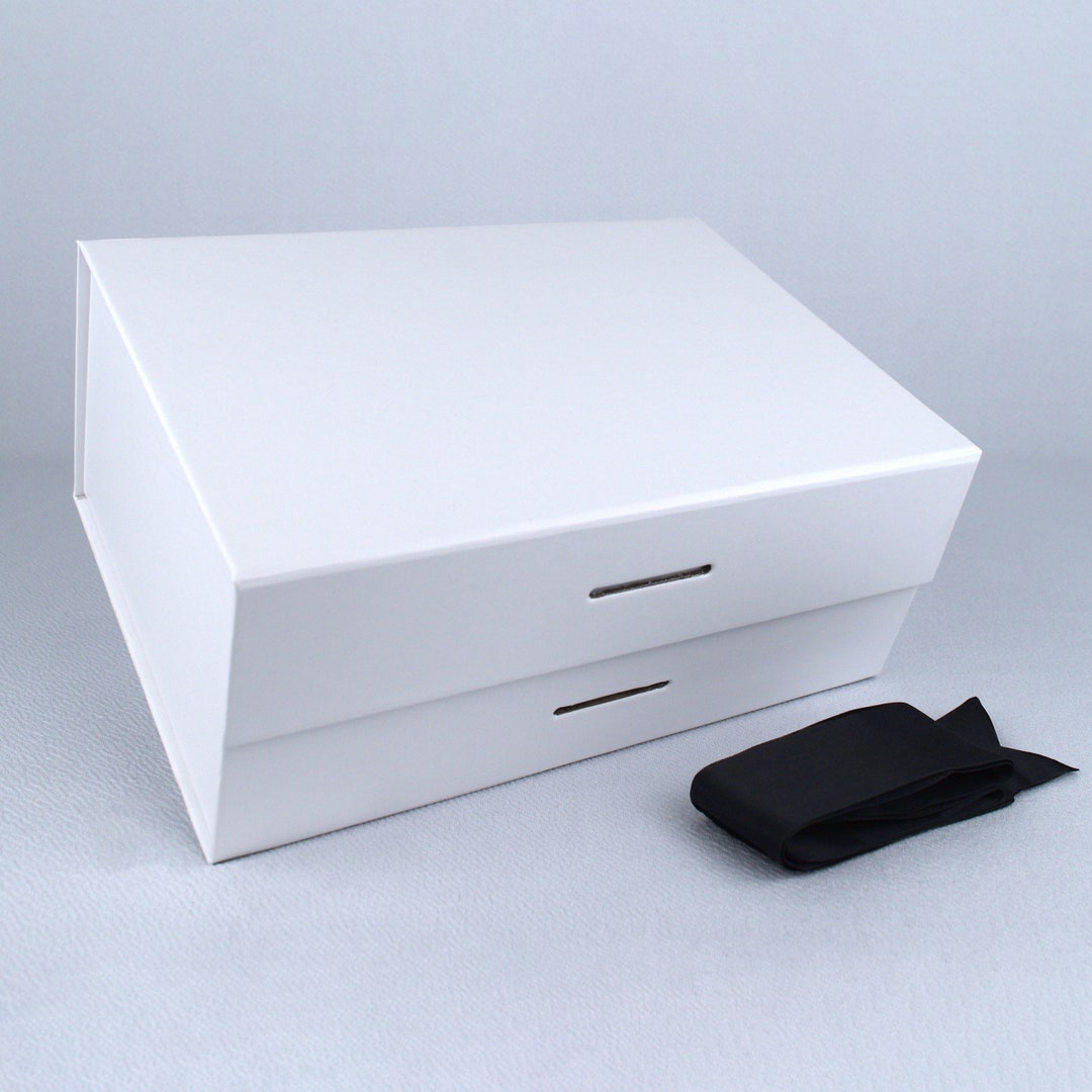 White Magnetic Gift Box, Retirement Gift Box, Photo Gift Box, Bride ...