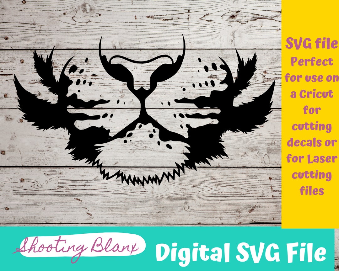 Tiger Mouth SVG File: Half Face Mask for Cricut, Glowforge (digital ...