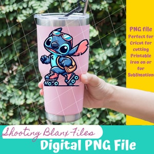 Stitch Roller Skating, Summer, PNG File, DIGITAL File ONLY, Sticker ...