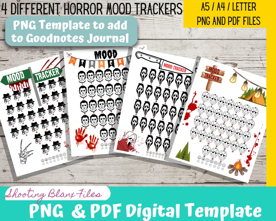 Horror Movie Mood Tracker: 4 Printable Journal Templates (PNG & PDF) - Etsy