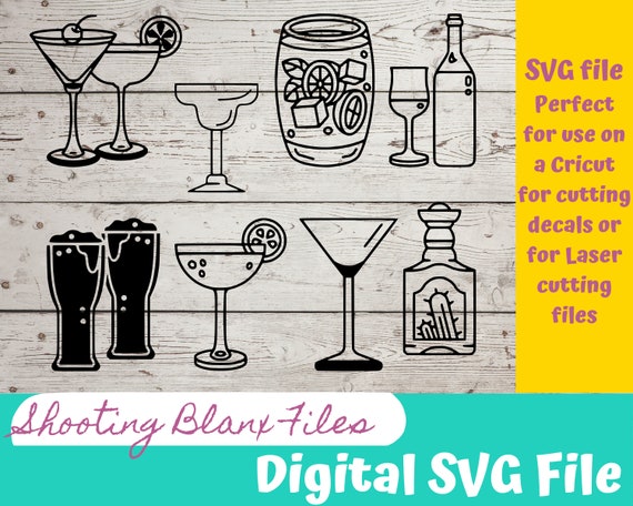 Drinks SVG File for Cricut Laser Engraving Glowforge - Etsy